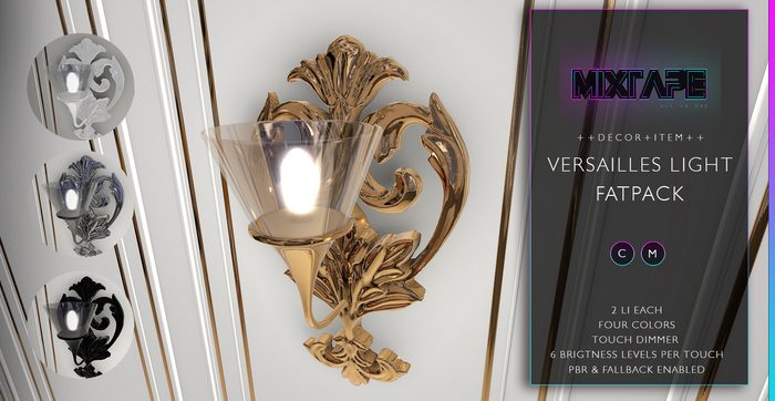 Second Life Marketplace - MIXTAPE Decor - versailles light - FP
